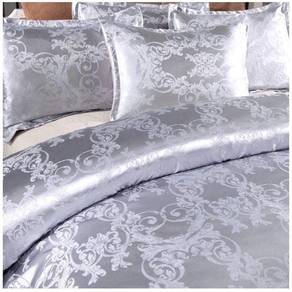 Bedding | Silver White King 3 Pcs Duvet Cover Set Ultra Soft | Poshmark